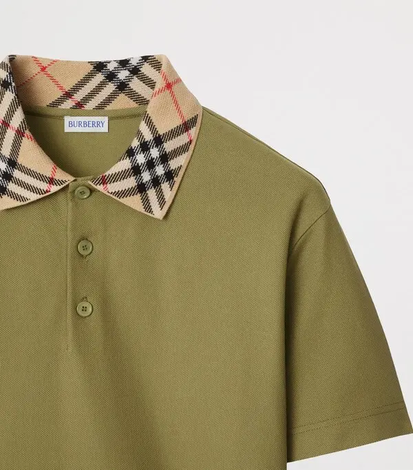 Burberry Cotton Piqué Slim Polo Shirt - Green