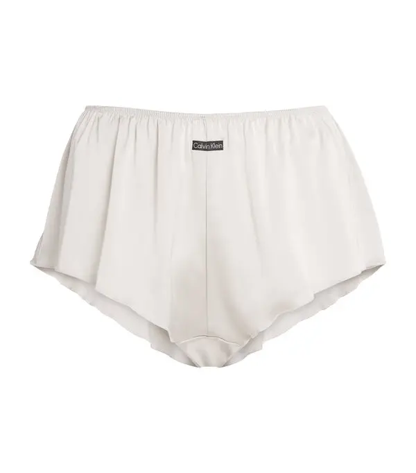 Calvin Klein Satin Signature Boyshorts - White