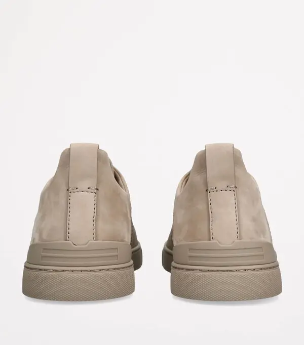 Zegna Triple Stitch Crocodile Leather Sneakers - Brown
