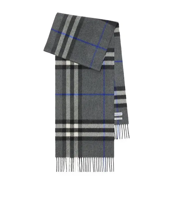 Burberry Cashmere Check Scarf - Grey