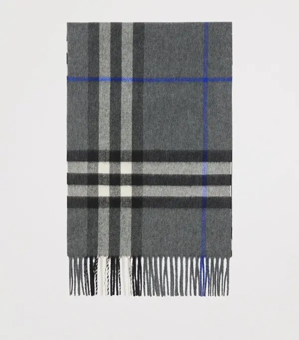 Burberry Cashmere Check Scarf - Grey