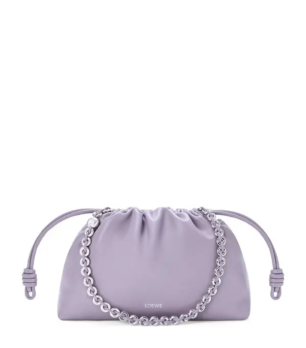 Loewe Medium Leather Flamenco Purse - Purple