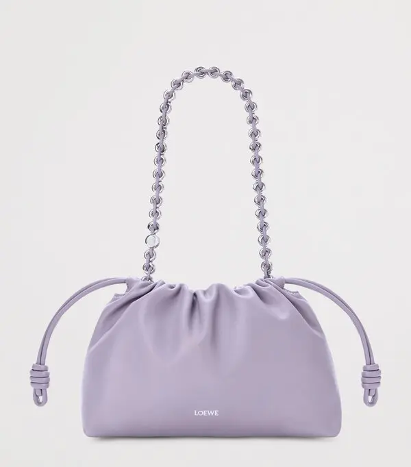 Loewe Medium Leather Flamenco Purse - Purple