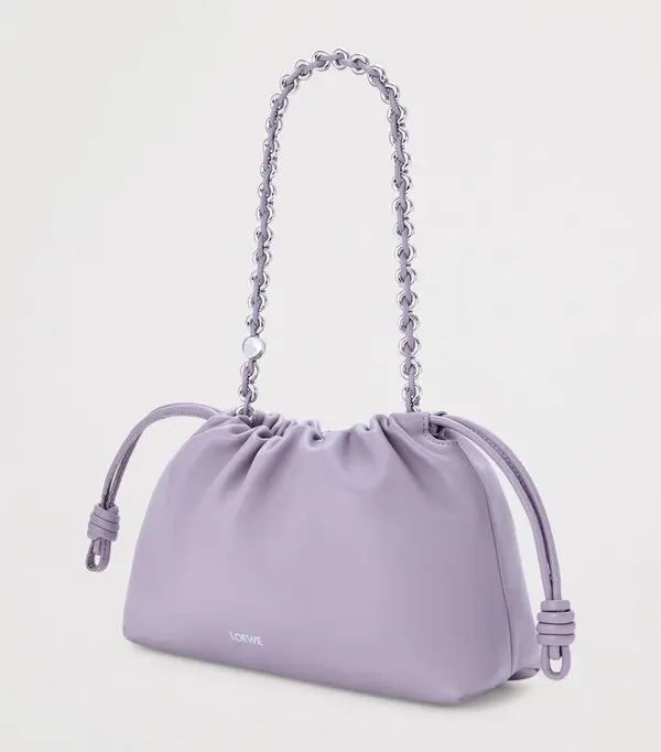 Loewe Medium Leather Flamenco Purse - Purple