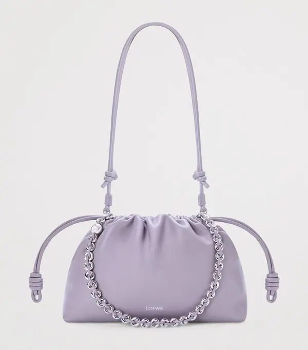 Loewe Medium Leather Flamenco Purse - Purple