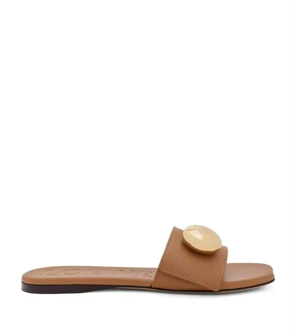 Loewe Leather Slides - Brown