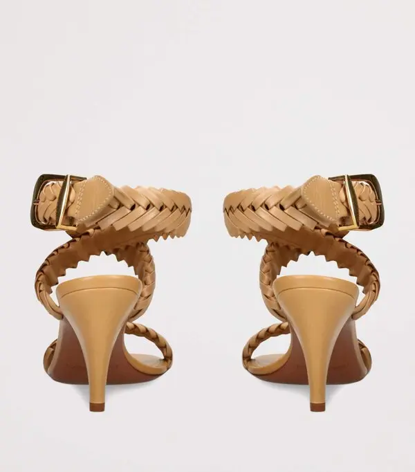Zimmermann Calf Leather Helix 75 Heeled Sandals - Beige