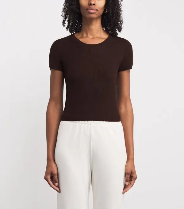 Eterne Cashmere Rib Stitch Baby T-shirt - Brown