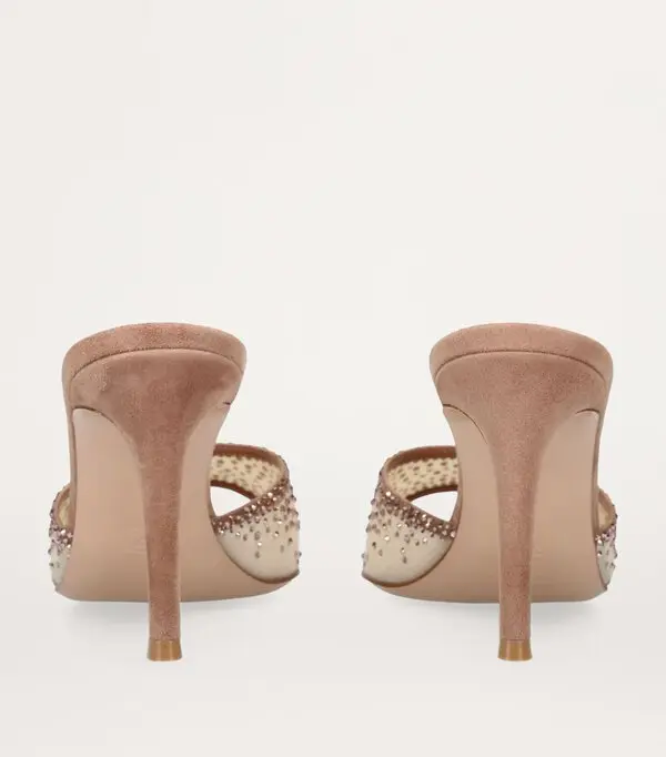 GIANVITO ROSSI Rania 85 Embellished Mules - Brown