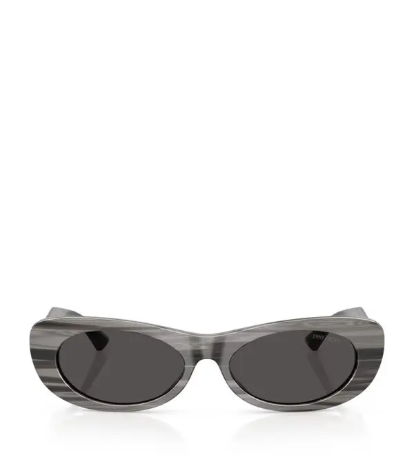 JIMMY CHOO Oval Sunglasses - Black