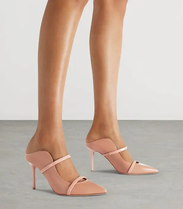 MALONE SOULIERS Leather Maureen Mules - Nude