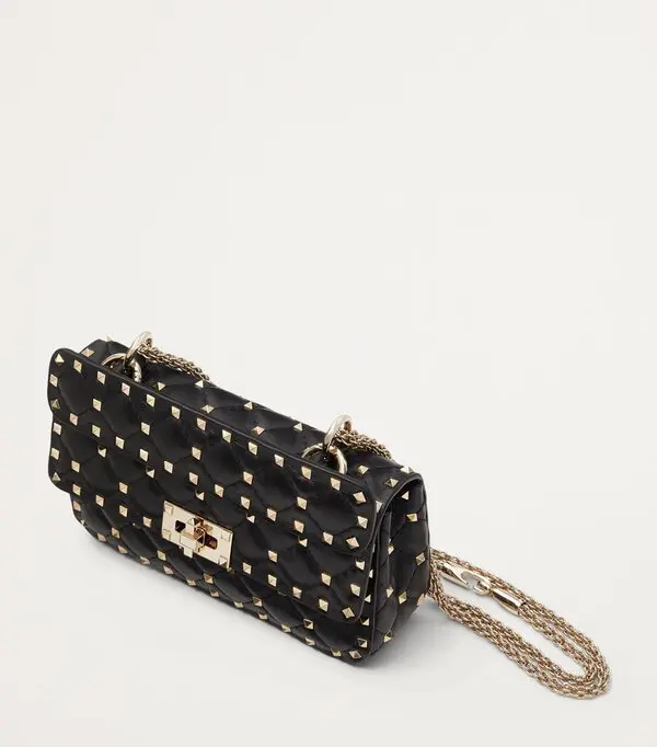 Valentino Garavani Small Rockstud Spike Top-handle Bag - Black