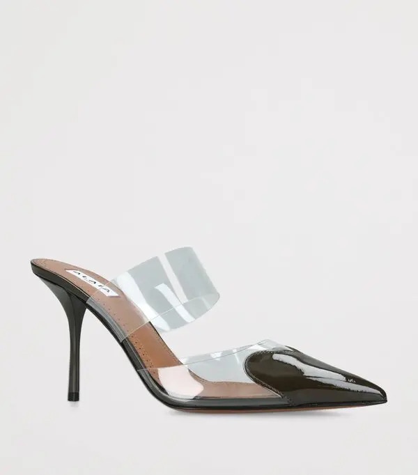 Alaïa Le Coeur Patent Leather Mules - Green