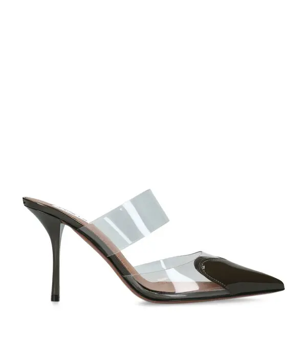 Alaïa Le Coeur Patent Leather Mules - Green
