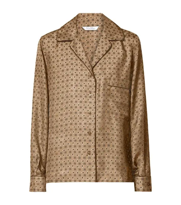 Max Mara Printed Silk Shirt - Brown