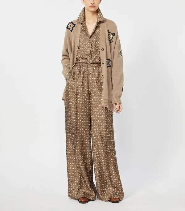 Max Mara Printed Silk Shirt - Brown