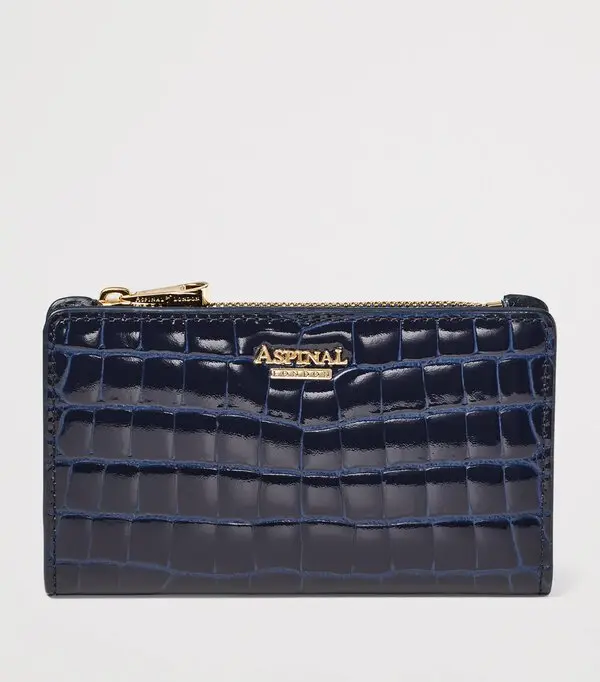 ASPINAL OF LONDON Small Leather Mayfair Purse - Navy