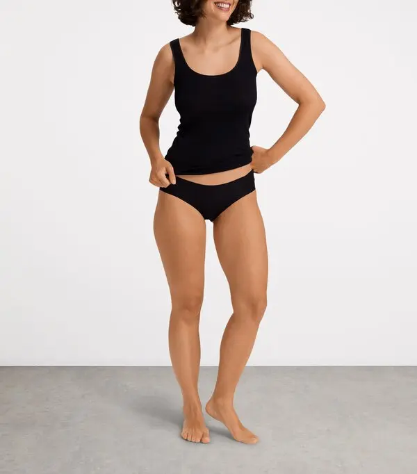 Hanro Invisible Cotton Midi Briefs - Black