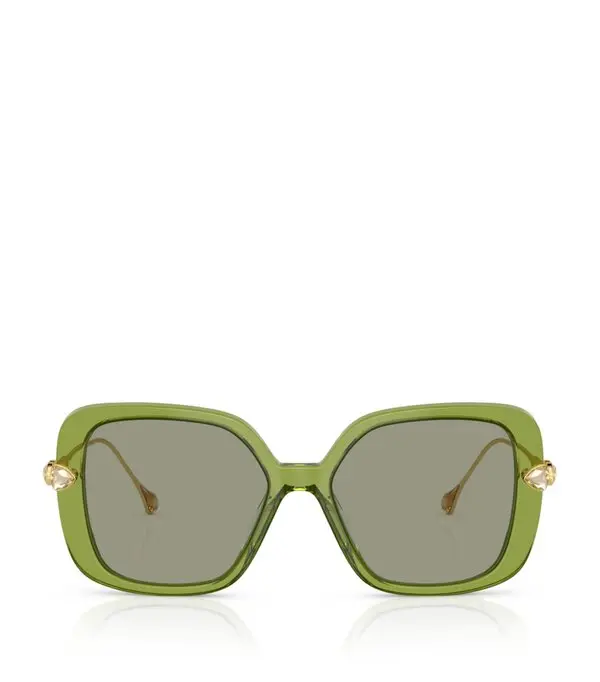 SWAROVSKI Oversized Sk6011 Sunglasses - Green