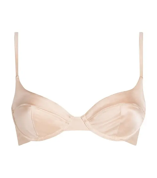 Kiki De Montparnasse Stretch-silk Tous Les Jours Demi Bra - Pink