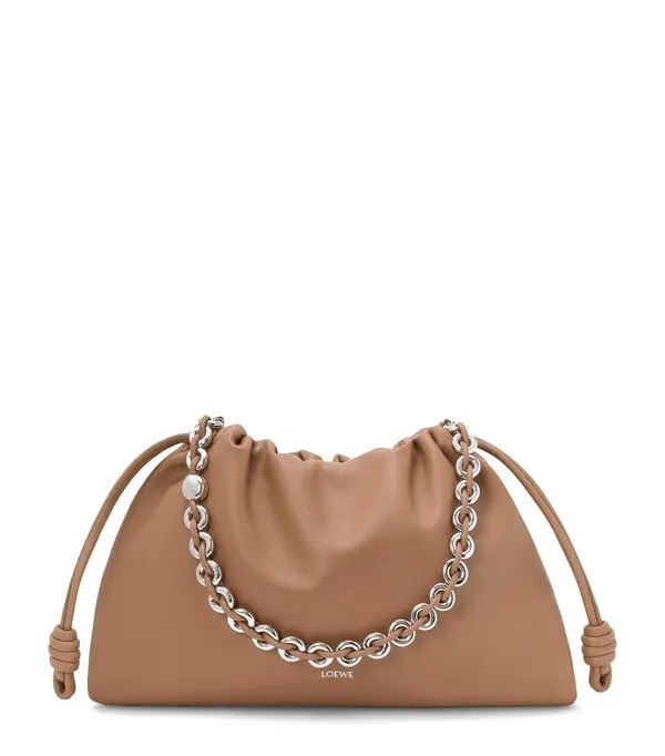 Loewe Large Leather Flamenco Shoulder Bag - Brown