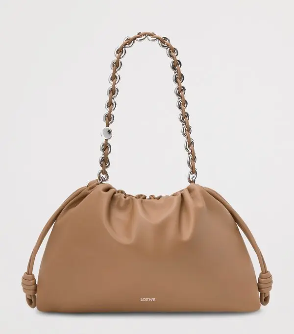 Loewe Large Leather Flamenco Shoulder Bag - Brown