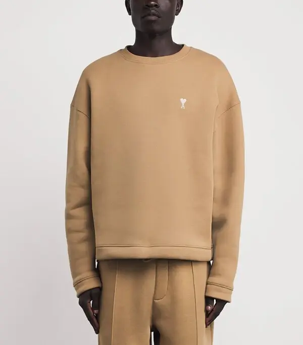 AMI Paris Cotton De Coeur Sweatshirt - Beige