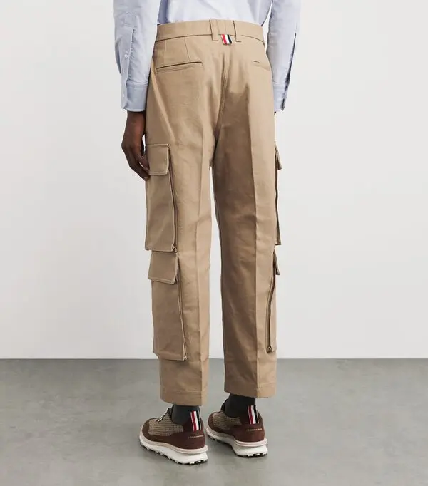 Thom Browne Cotton Cargo Trousers - Beige