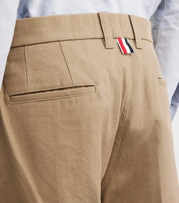 Thom Browne Cotton Cargo Trousers - Beige