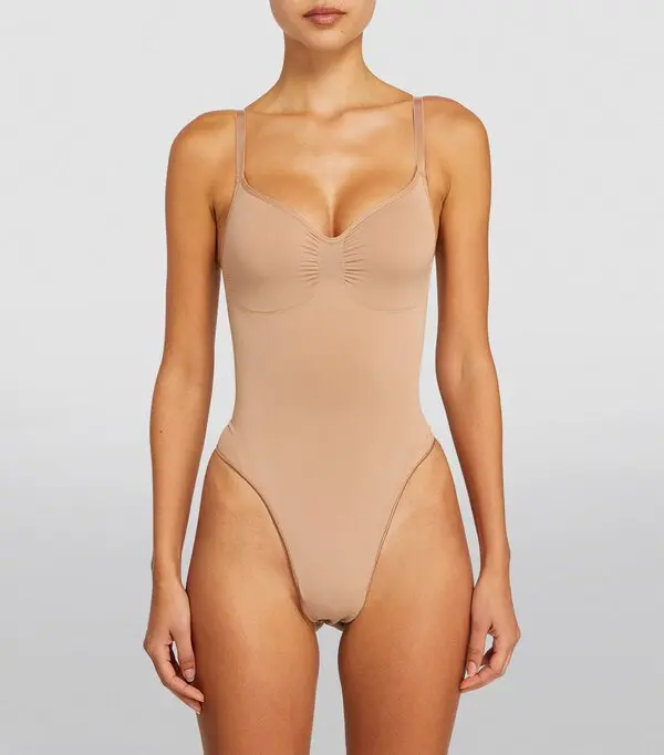 SKIMS Seamless Sculpt Thong Bodysuit - Brown