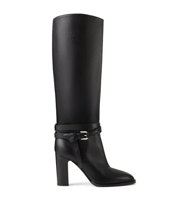 Ralph Lauren Leather Knee-high Boots - Black