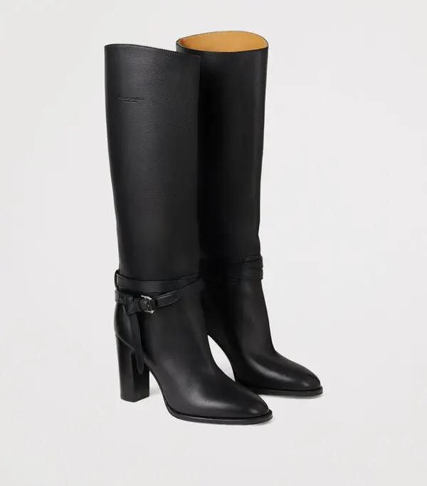 Ralph Lauren Leather Knee-high Boots - Black
