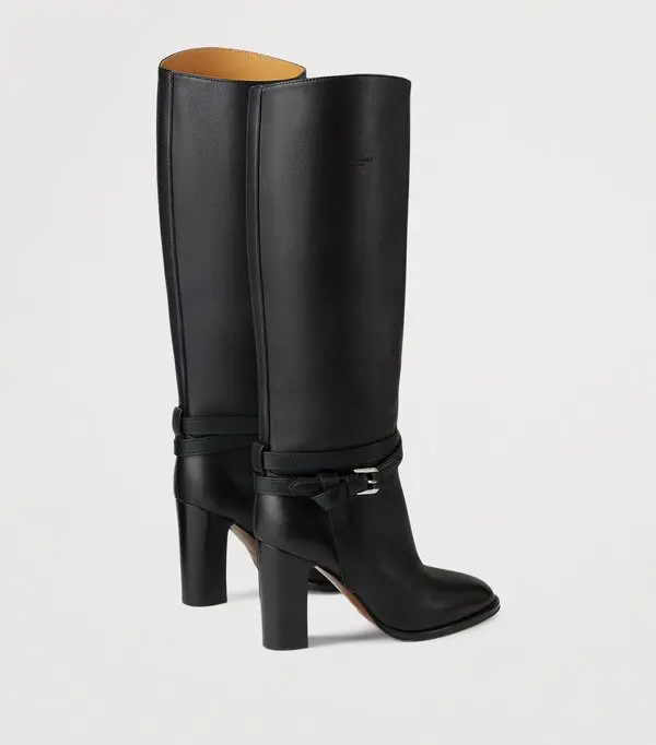 Ralph Lauren Leather Knee-high Boots - Black