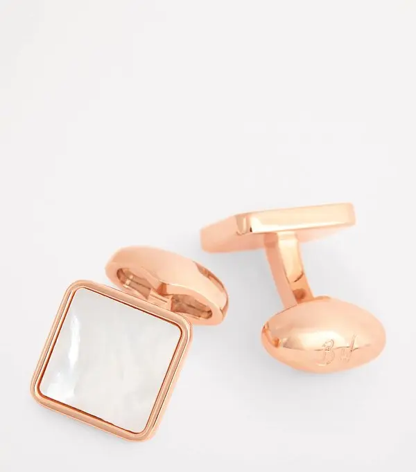 BABETTE WASSERMAN LONDON Rose Gold-plated Key Stone Cufflinks
