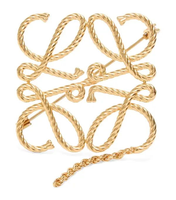 Loewe Anagram Rope Brooch - Gold