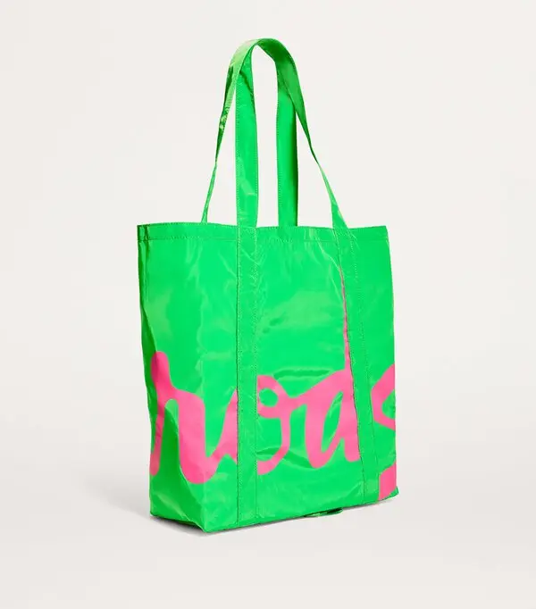 Harrods Logo Pocket Shopper Bag - Green