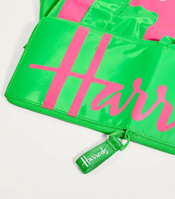 Harrods Logo Pocket Shopper Bag - Green