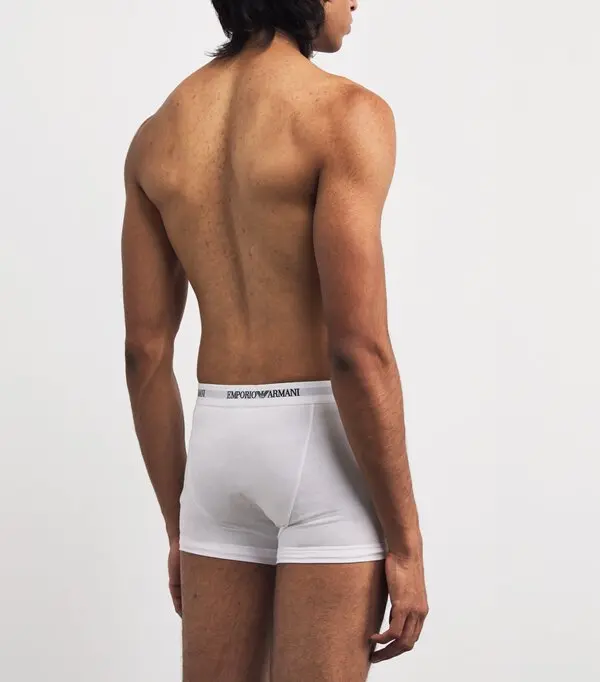 Emporio Armani Stretch-cotton Logo Trunks - White