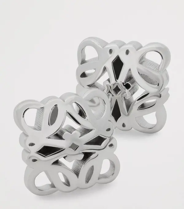 Loewe Anagram Bombé Stud Earrings - Silver