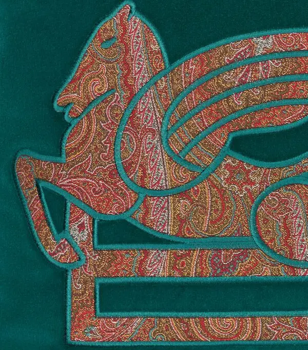 Etro Cotton Embroidered Somerset Cushion - Turquoise