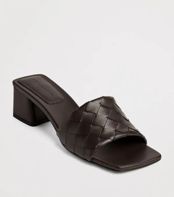 Bottega Veneta Lambskin Parco Heeled Mules - Black