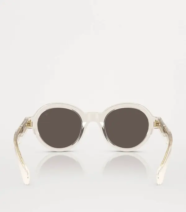 Moncler Acetate Me6003 Round Frame Sunglasses - White