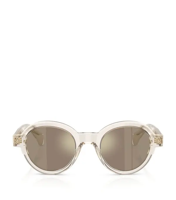 Moncler Acetate Me6003 Round Frame Sunglasses - White