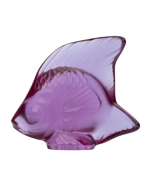 Lalique Crystal Fish Sculpture - Pink
