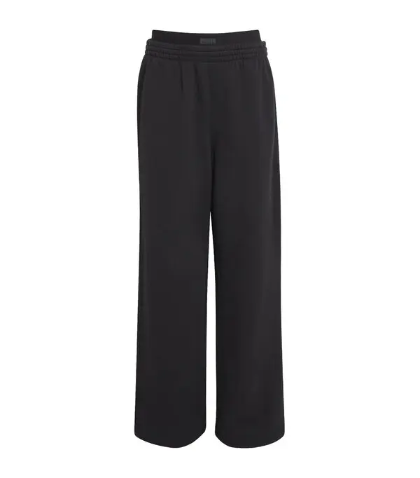 SKIMS Cotton-blend Double-waistband Sweatpants - Black