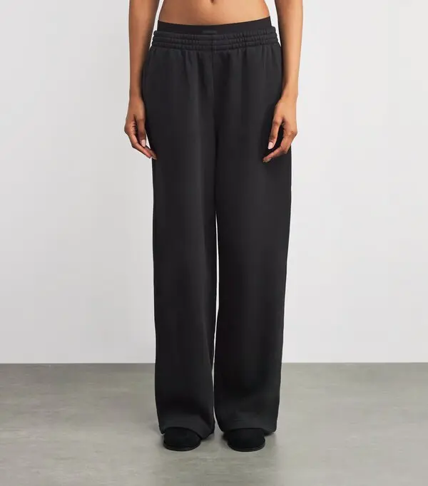 SKIMS Cotton-blend Double-waistband Sweatpants - Black