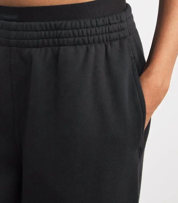 SKIMS Cotton-blend Double-waistband Sweatpants - Black