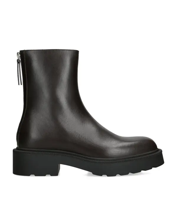 THE ROW Nobilis Fast Leather Ankle Boots