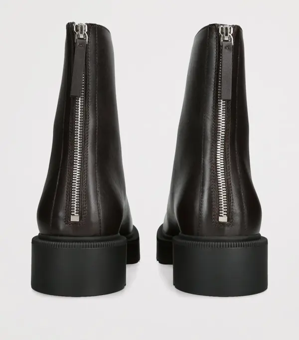 THE ROW Nobilis Fast Leather Ankle Boots