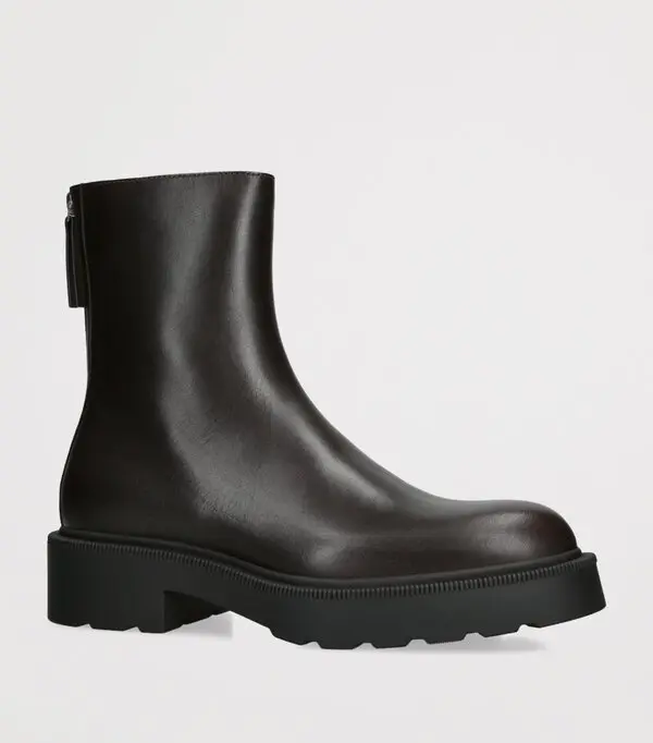 THE ROW Nobilis Fast Leather Ankle Boots